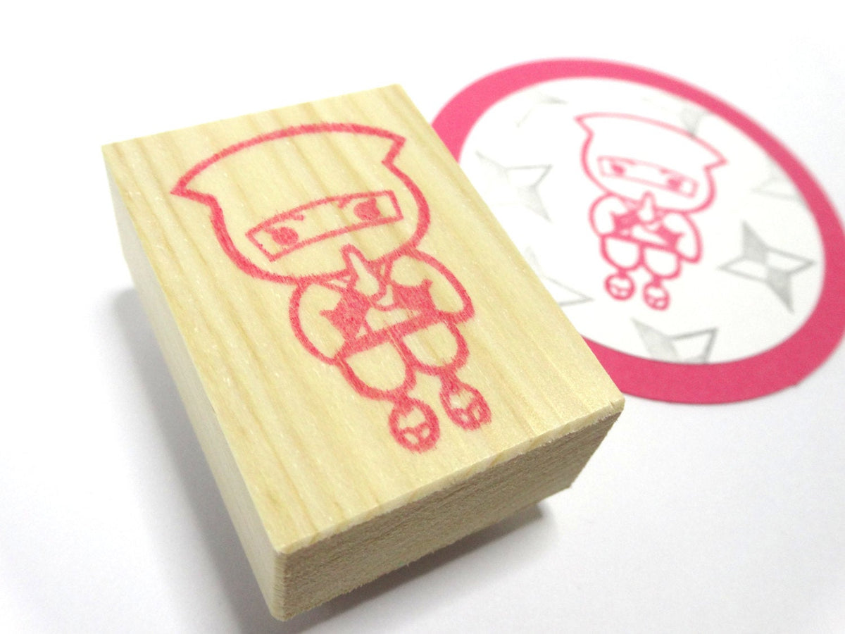 Ninja rubber stamp, Samurai invitation, Kawaii rubber stamp, Japanese ...