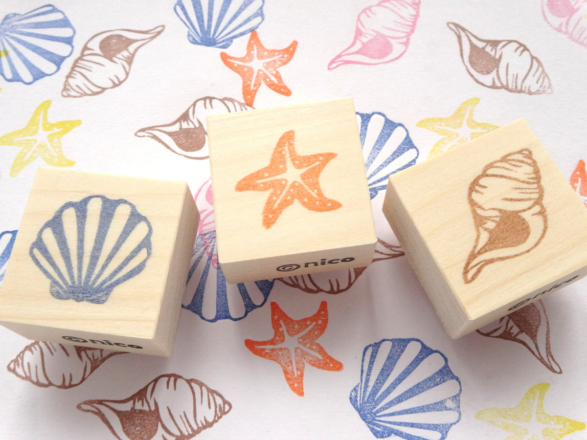 Seashell rubber stamps, Beach wedding decoration, Handmade rubber stam ...