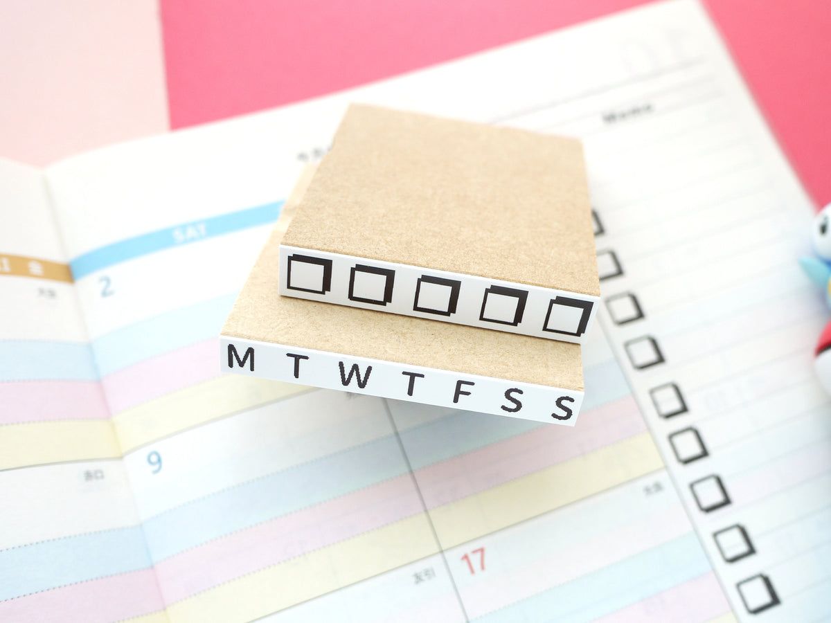 Day of the week, To do list, Rubber stamp set, Hobonichi rubber stamp ...