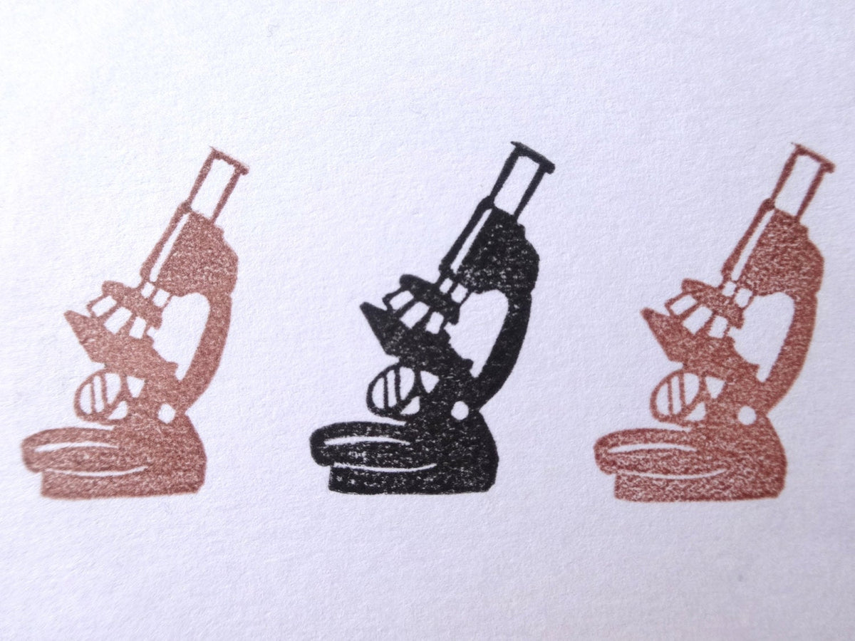 Microscope Stamp, Biology Stationery, Unique rubber stamp, Japanese ru ...
